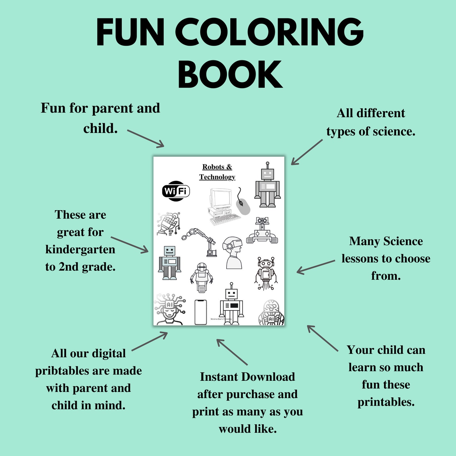 Coloring Book, Coloring Pages for Kids, Science Coloring Pages for Kids ...