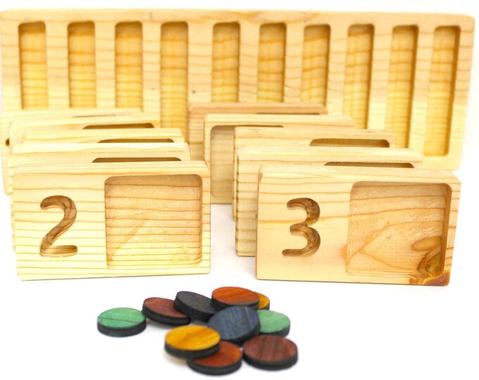 Montessori Counting Boards 1-10 / Wooden Counting Tiles / Wooden Number ...
