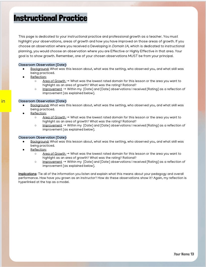 Colorful Teacher Portfolio -editable Portfolio, Teacher Job Interview ...