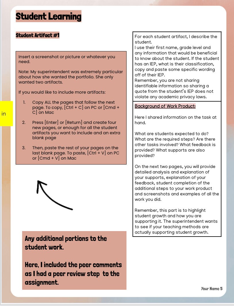 Colorful Teacher Portfolio -editable Portfolio, Teacher Job Interview ...