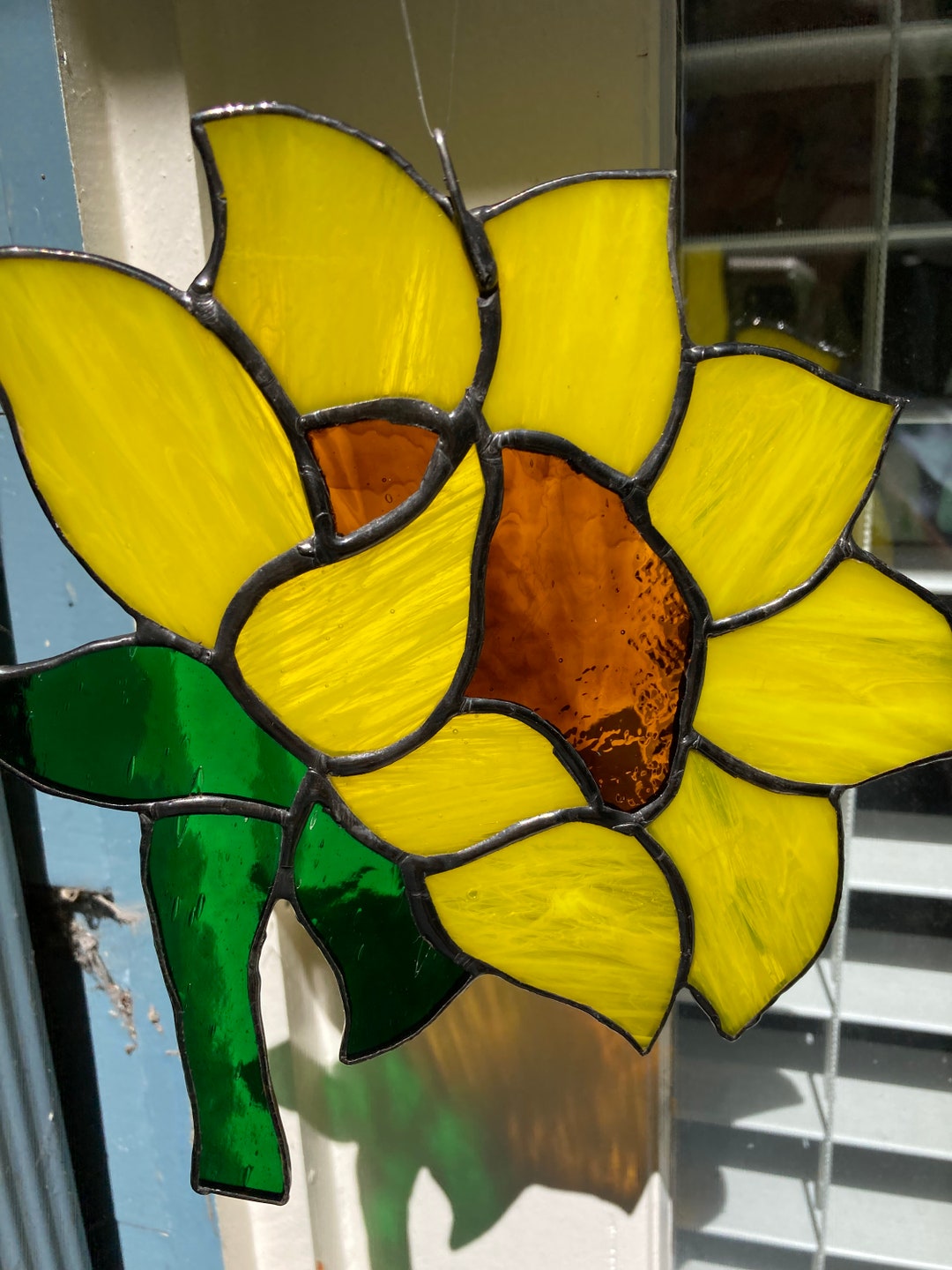 Stained Glass Sunflower Suncatcher Yellow Flower Birthday T Floral