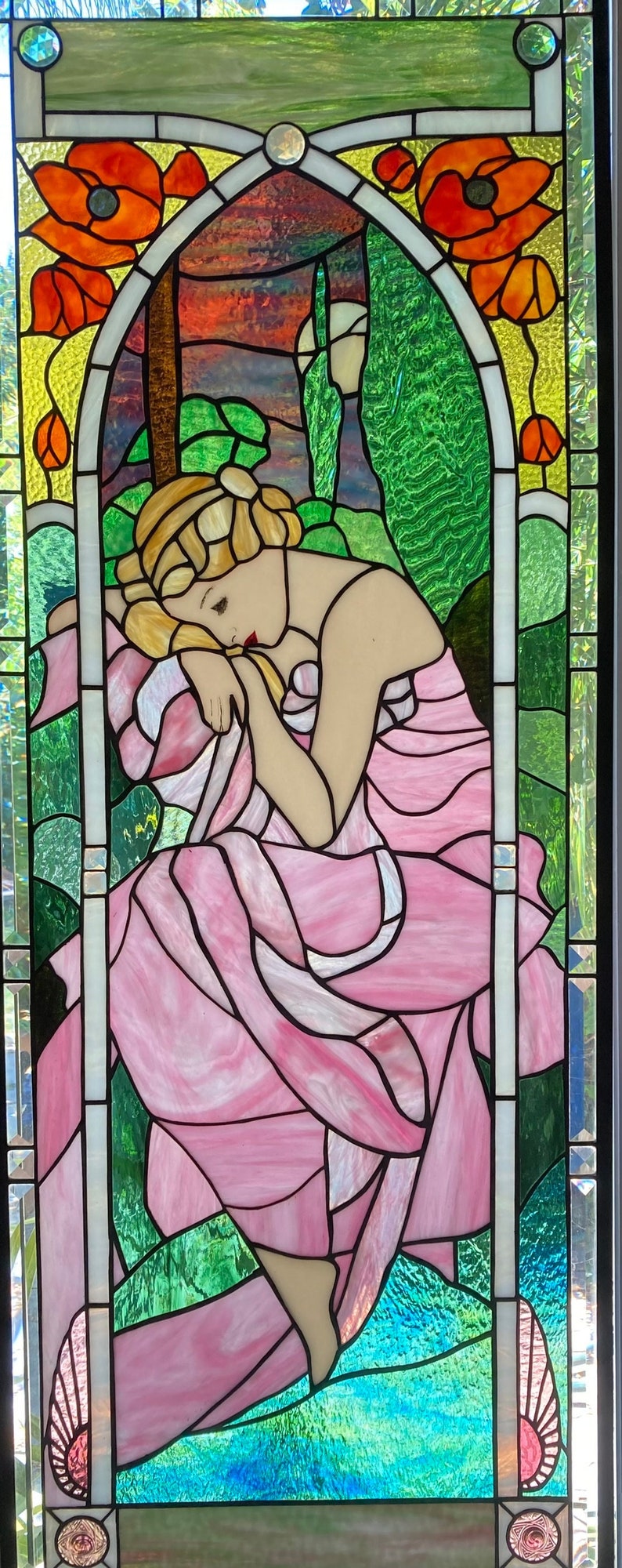 Custom Alphonse Mucha Stained Glass Panel - Etsy