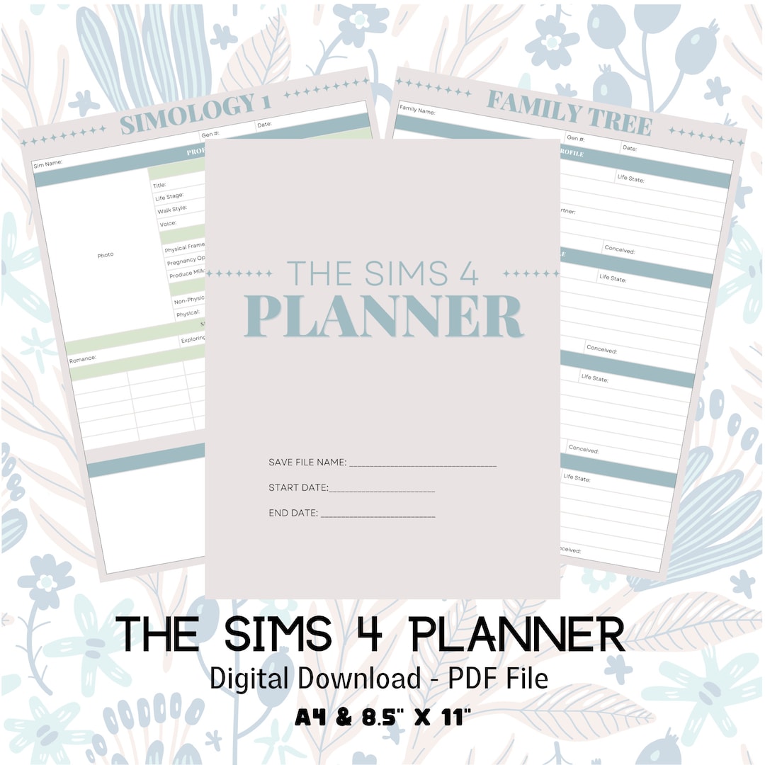 Sims 4 Planner (color) | Log Book | Tracker | Instant Download - Etsy