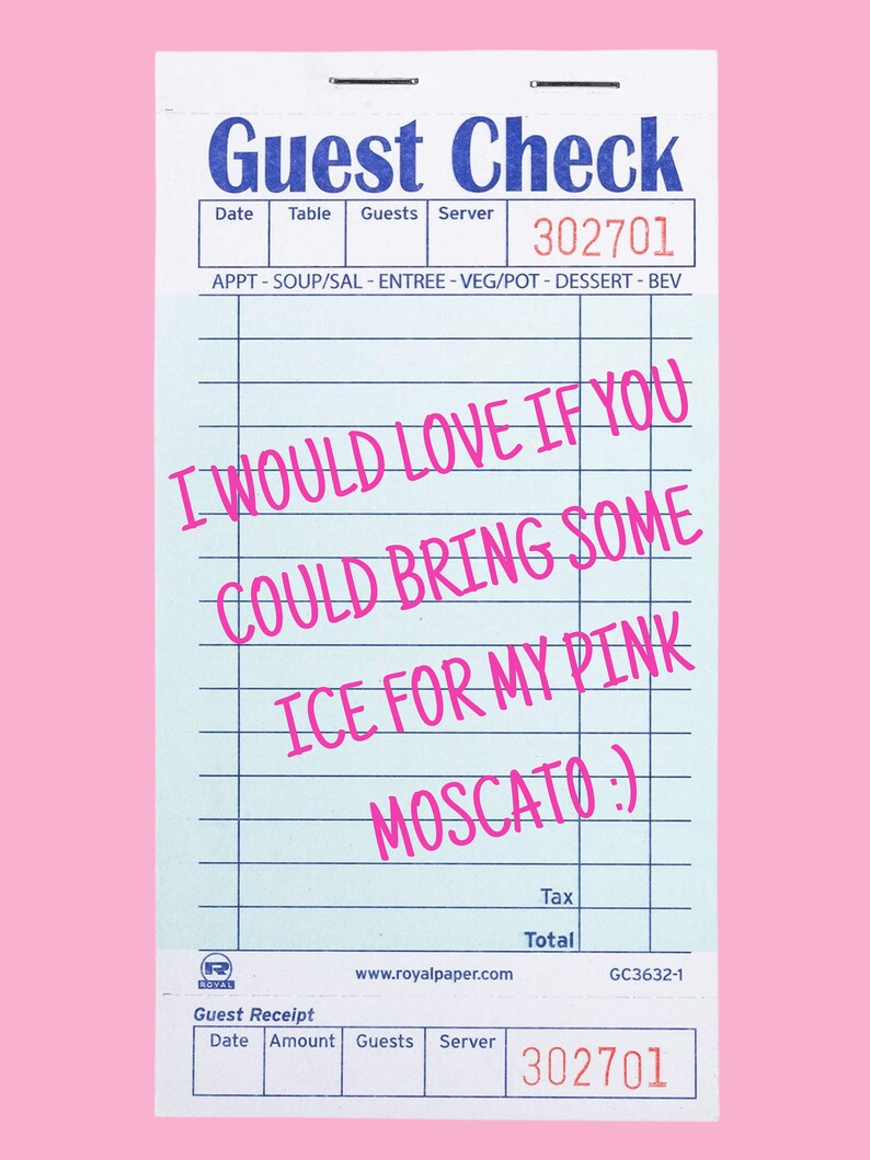 Custom Guest Check Poster Set of 2 - Etsy