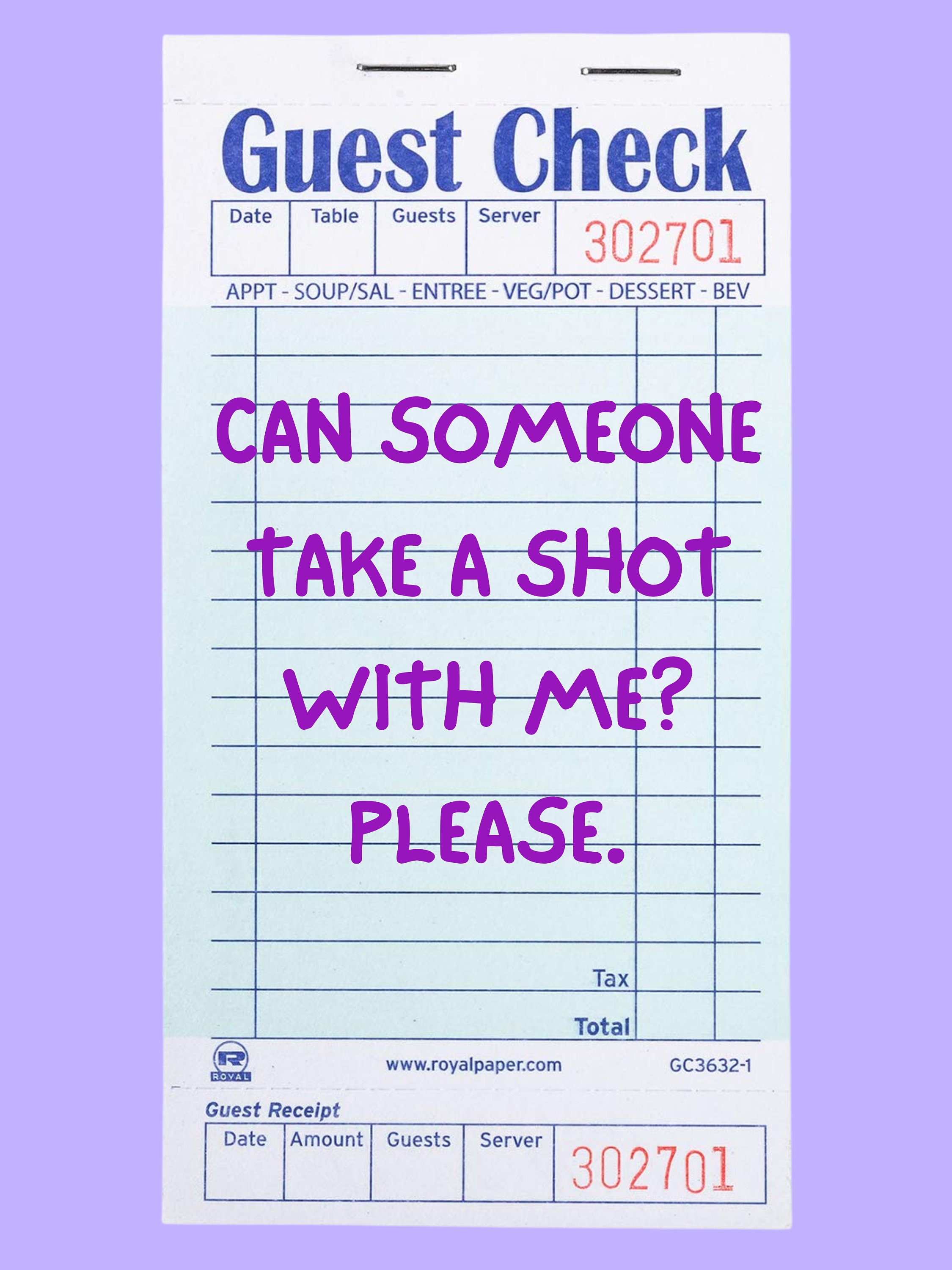 Custom Guest Check Poster Set of 2 - Etsy