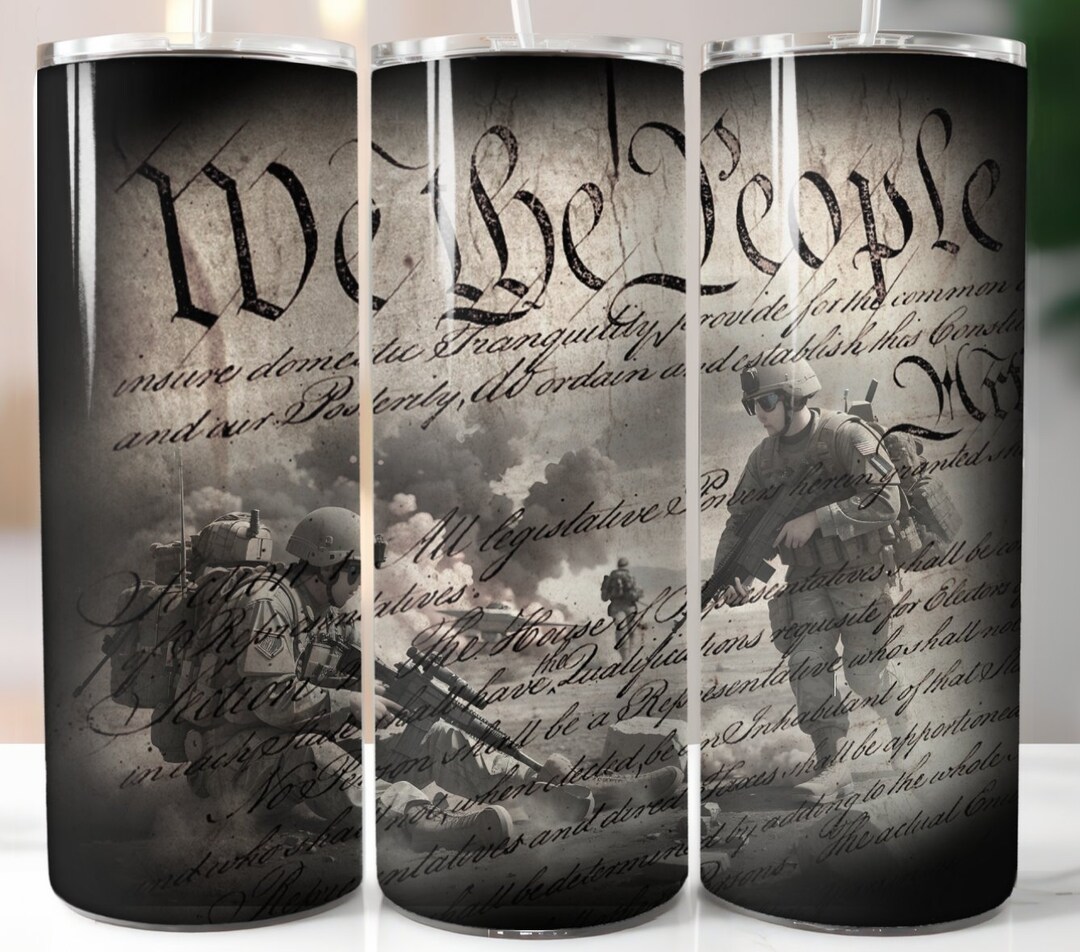 We the People 20 Oz Skinny Tumbler Seamless Sublimation Design Straight ...