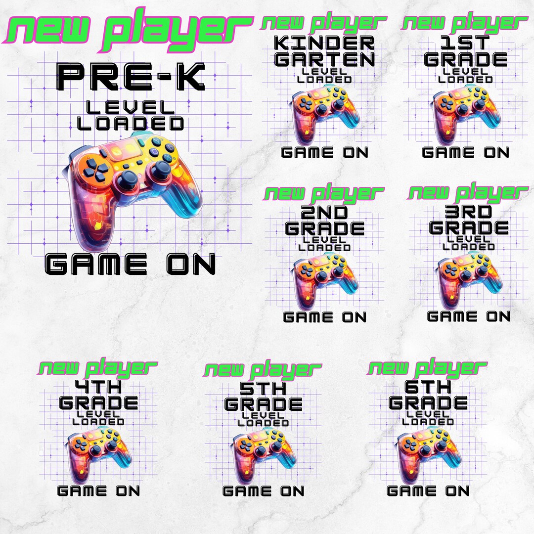 Level Loaded Awesome Png Bundle Back to School Png for Gamers 1st Day ...