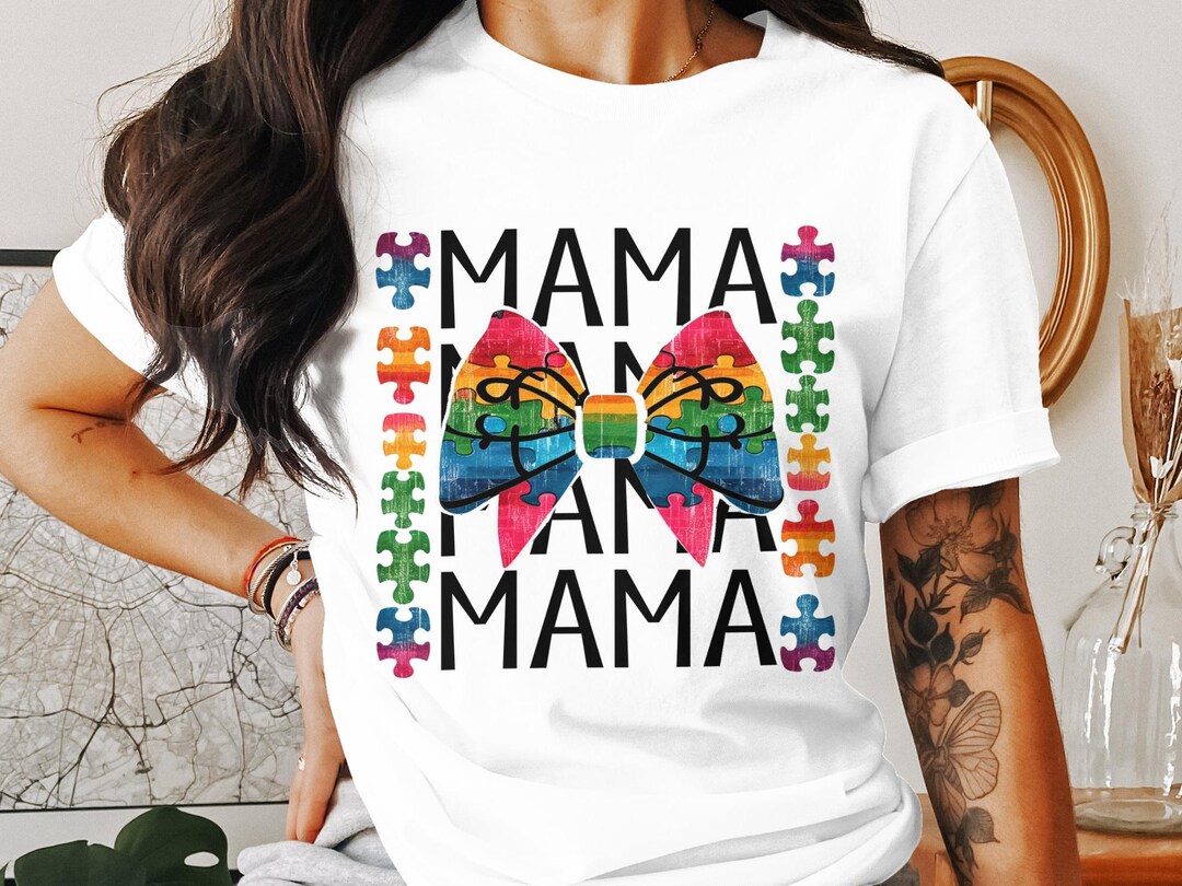 Coquette Austim Bow Mama Png, Autism Mom Png, Autism Awareness Png ...