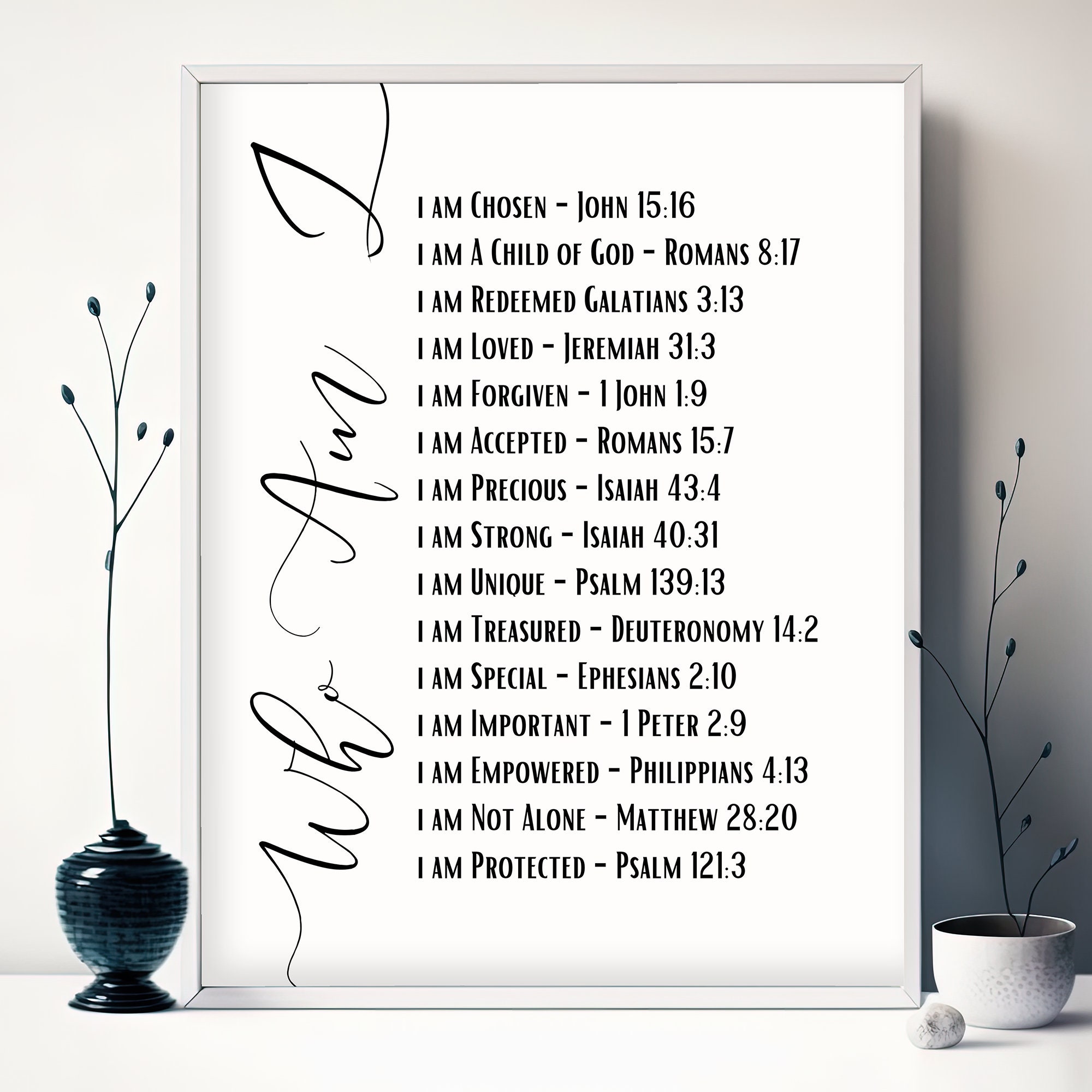 Who Am I in Christ Christian Wall Art Bible Verse Printable Scripture ...