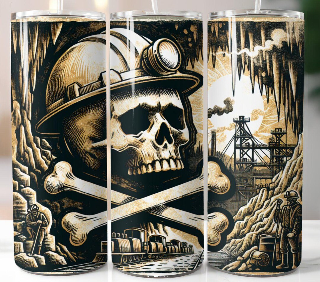 Mining Tumbler Wrap Sublimation PNG, Vehicles Trucks Tractor Drill ...