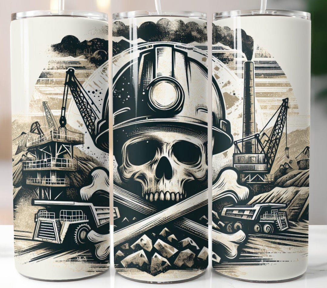 Mining Tumbler Wrap Sublimation PNG, Vehicles Trucks Tractor Drill ...