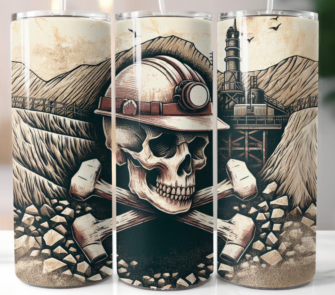 Mining Tumbler Wrap Sublimation PNG, Vehicles Trucks Tractor Drill ...