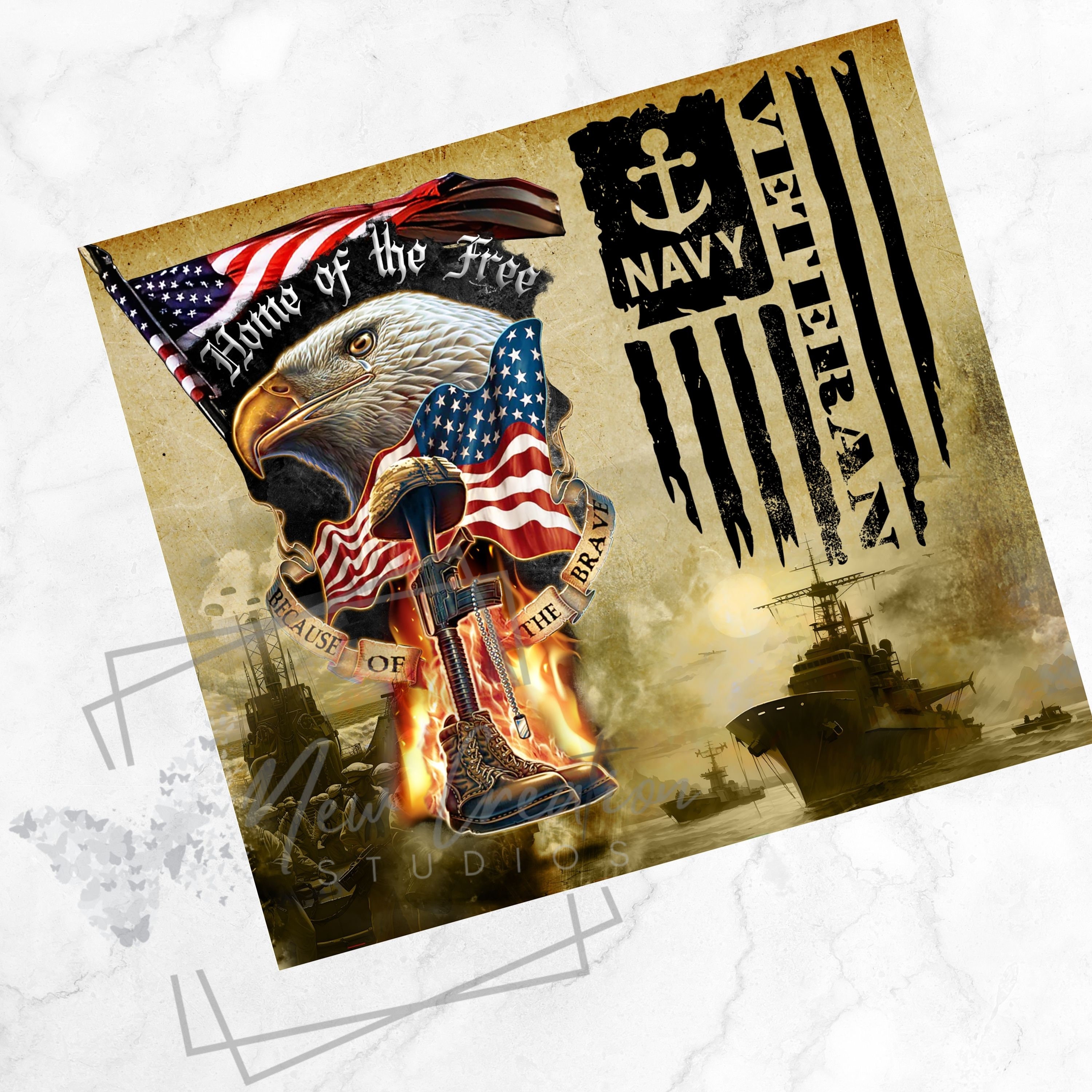 Patriotic Army Veterans 20 Oz Skinny Tumbler Wrap American Flag ...