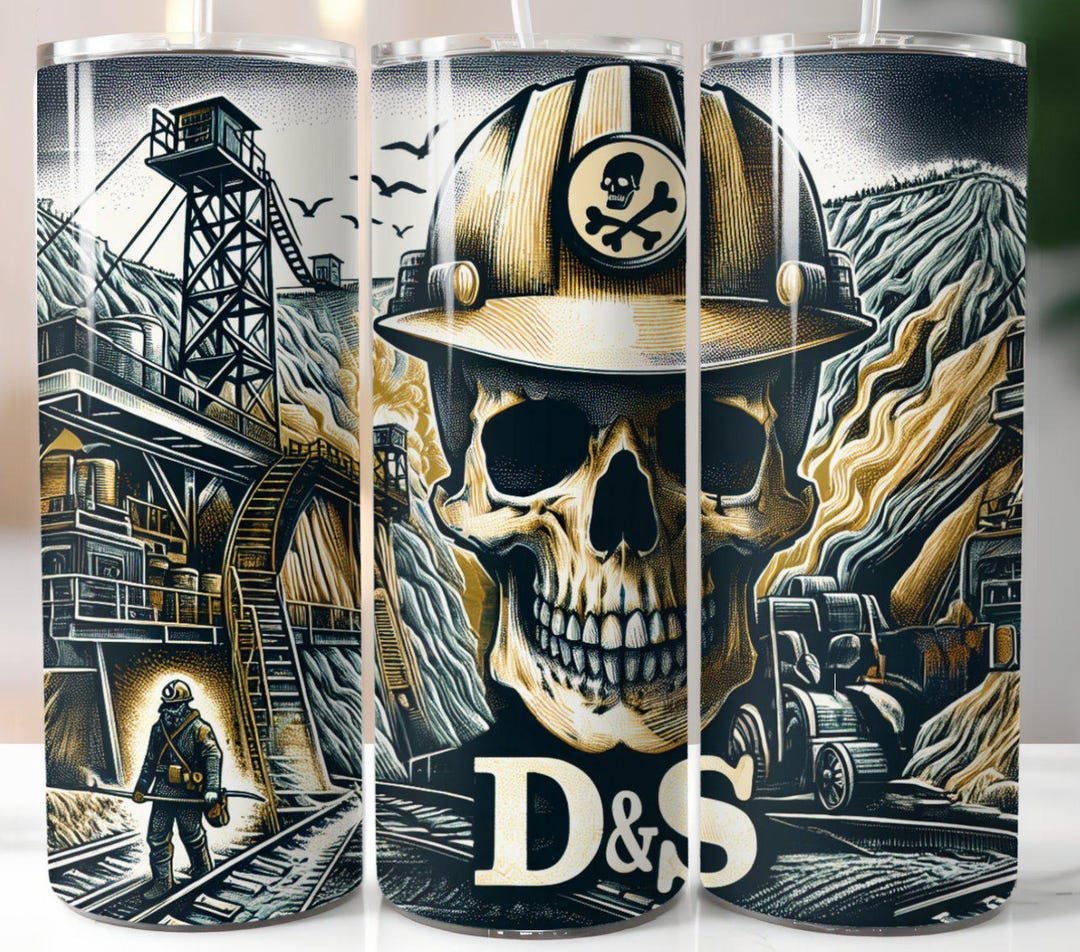 Mining Tumbler Wrap Sublimation PNG, Vehicles Trucks Tractor Drill ...