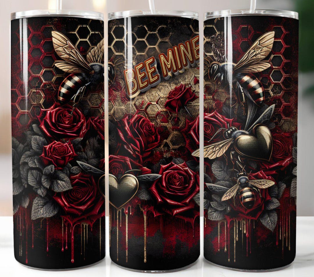 Bee Mine Bumblebee Hearts Valentines Day 20 Oz Skinny Tumbler ...