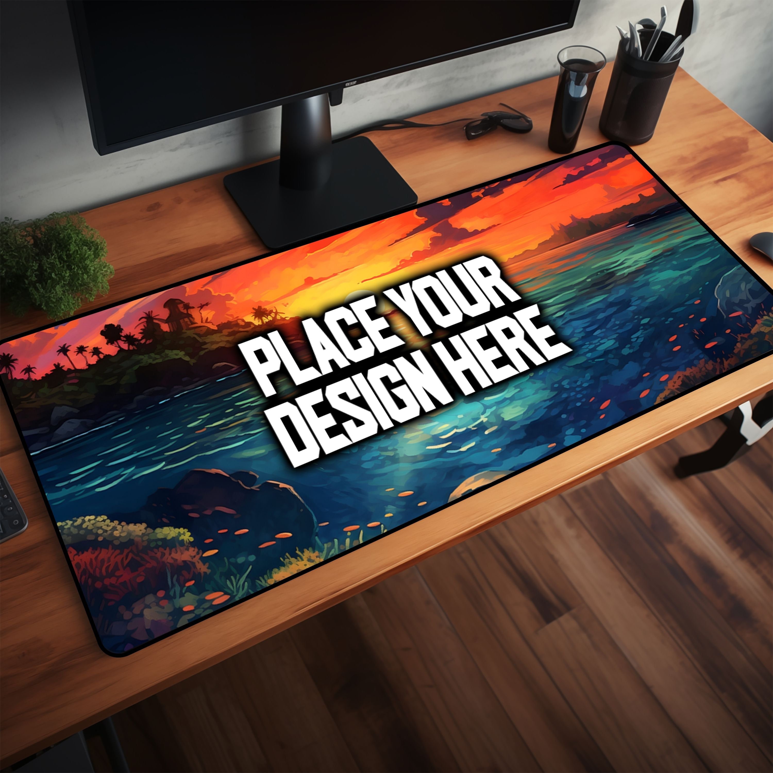 Printify Customizable Desk Mat Mockup PSD Smart Objects PNG Easy Edit ...