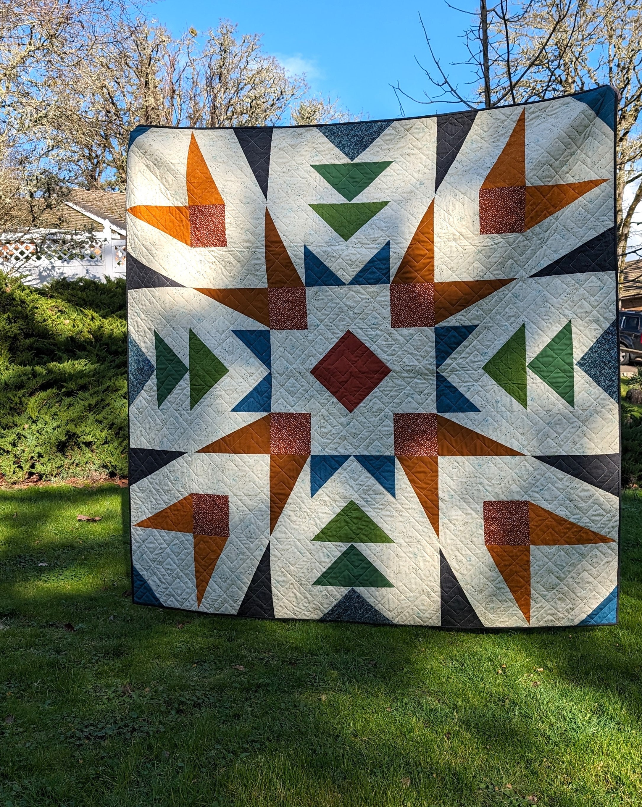 Handmade Throw Quilt / Modern Quilted Blanket / Hello Spring Quilt - Etsy