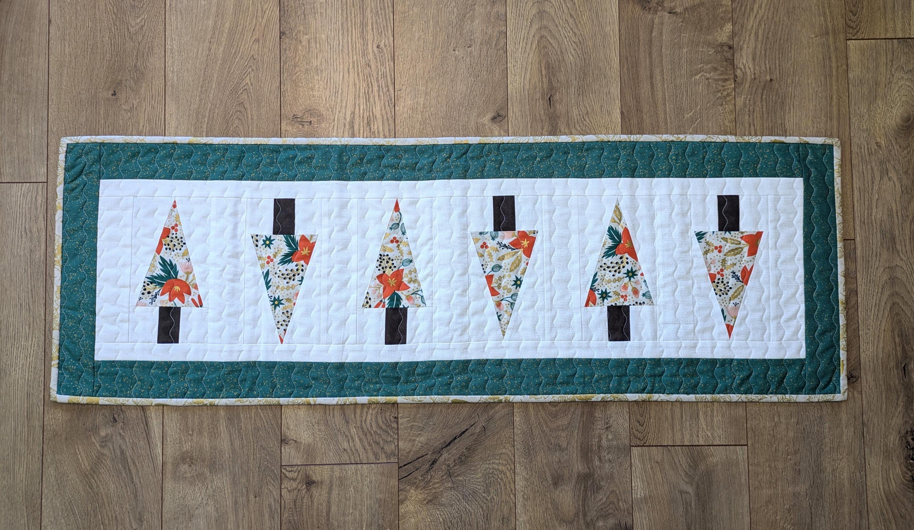 Handmade Quilted Christmas Tree Table Runner: Rifle Paper Co. Holiday ...