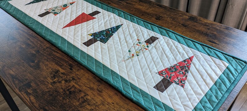 Handmade Quilted Christmas Tree Table Runner: Rifle Paper Co. Prints - Etsy