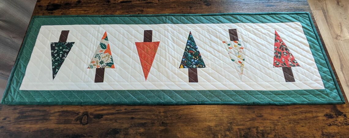 Handmade Quilted Christmas Tree Table Runner: Rifle Paper Co. Prints - Etsy