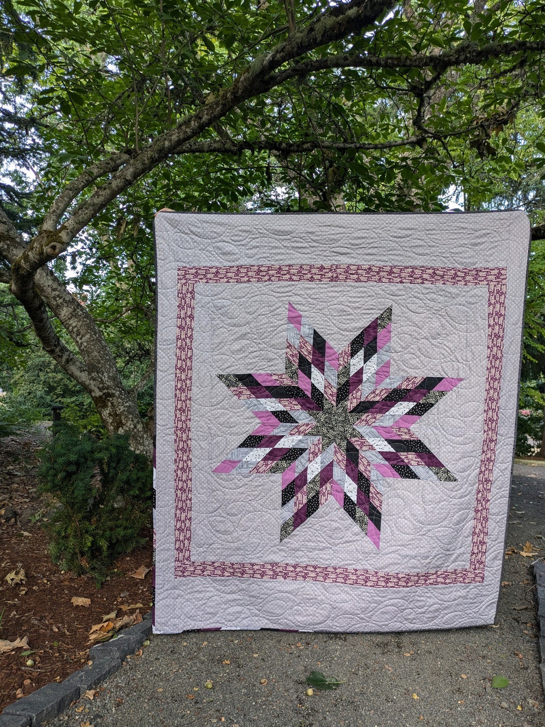Handmade Star Quilt / Modern Star Quilt / Patchwork Lone Star Quilt ...