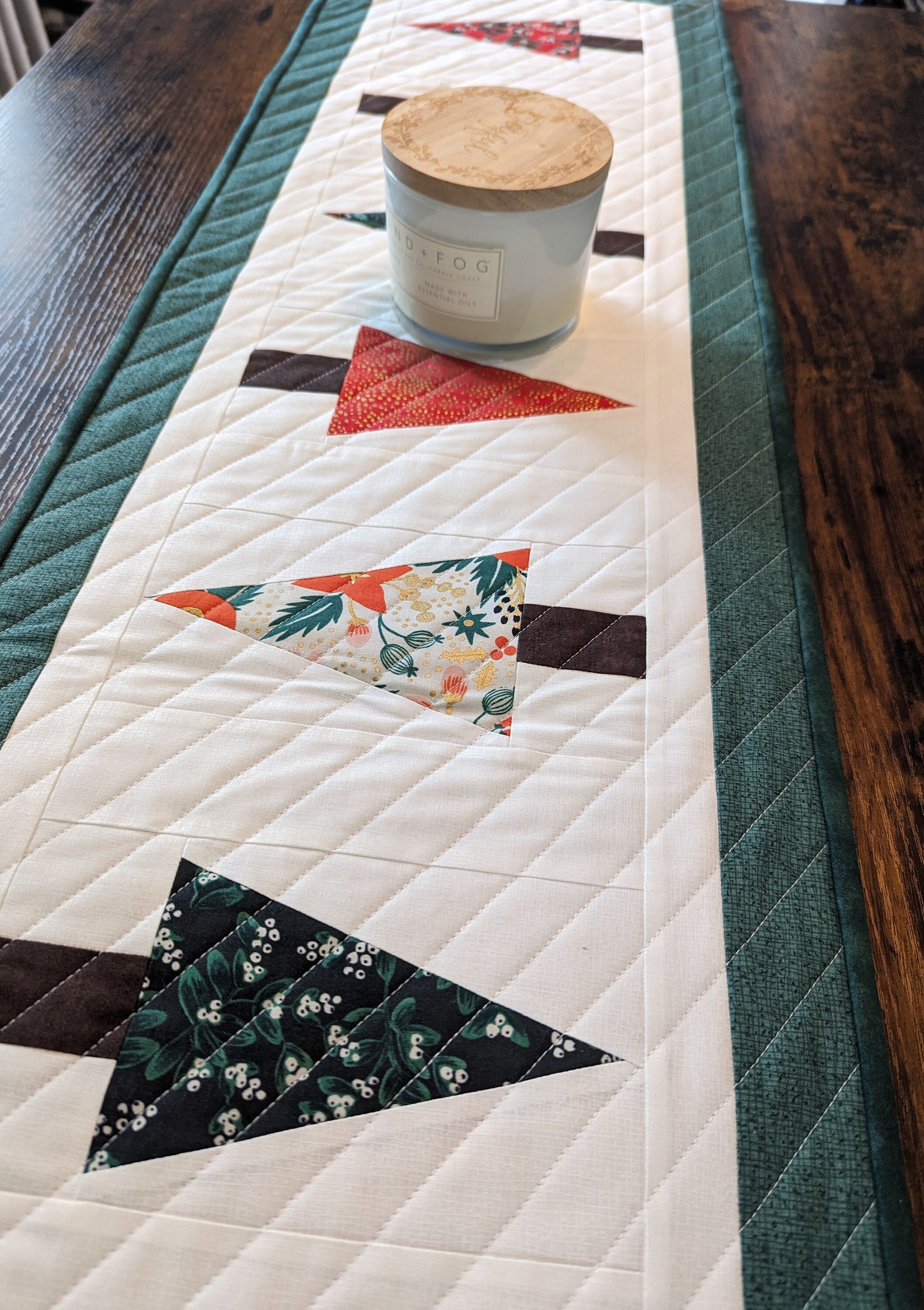 Handmade Quilted Christmas Tree Table Runner: Rifle Paper Co. Prints - Etsy
