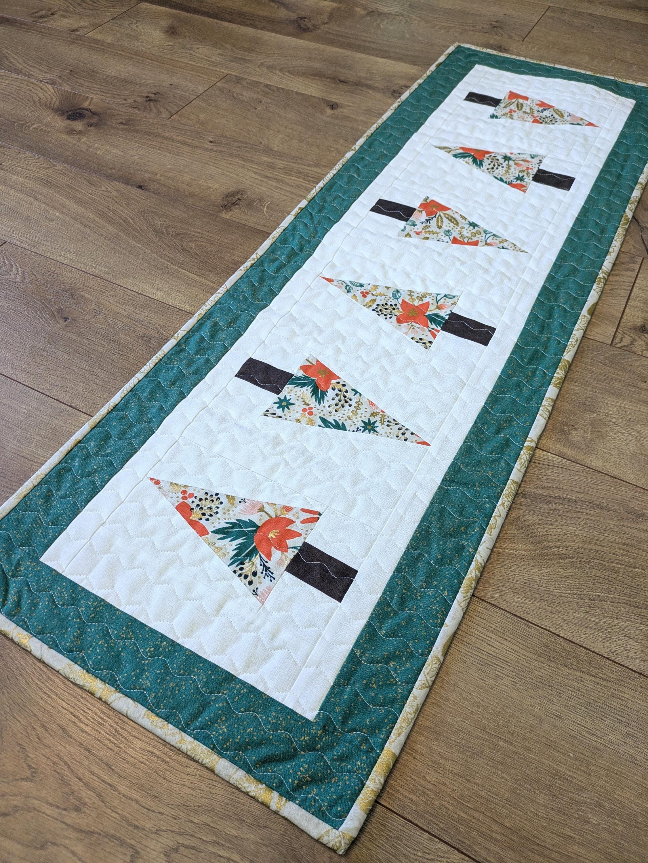 Handmade Quilted Christmas Tree Table Runner: Rifle Paper Co. Holiday ...