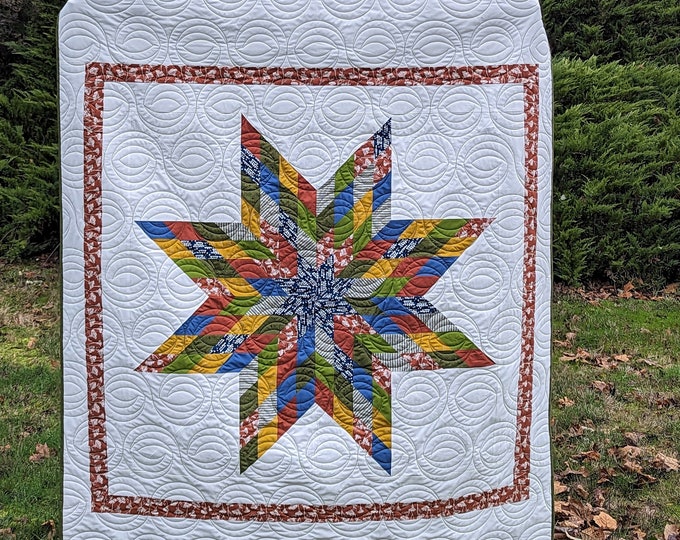 Modern Star Quilt / Star Throw Blanket / Handmade Earth Tones Quilt - Etsy