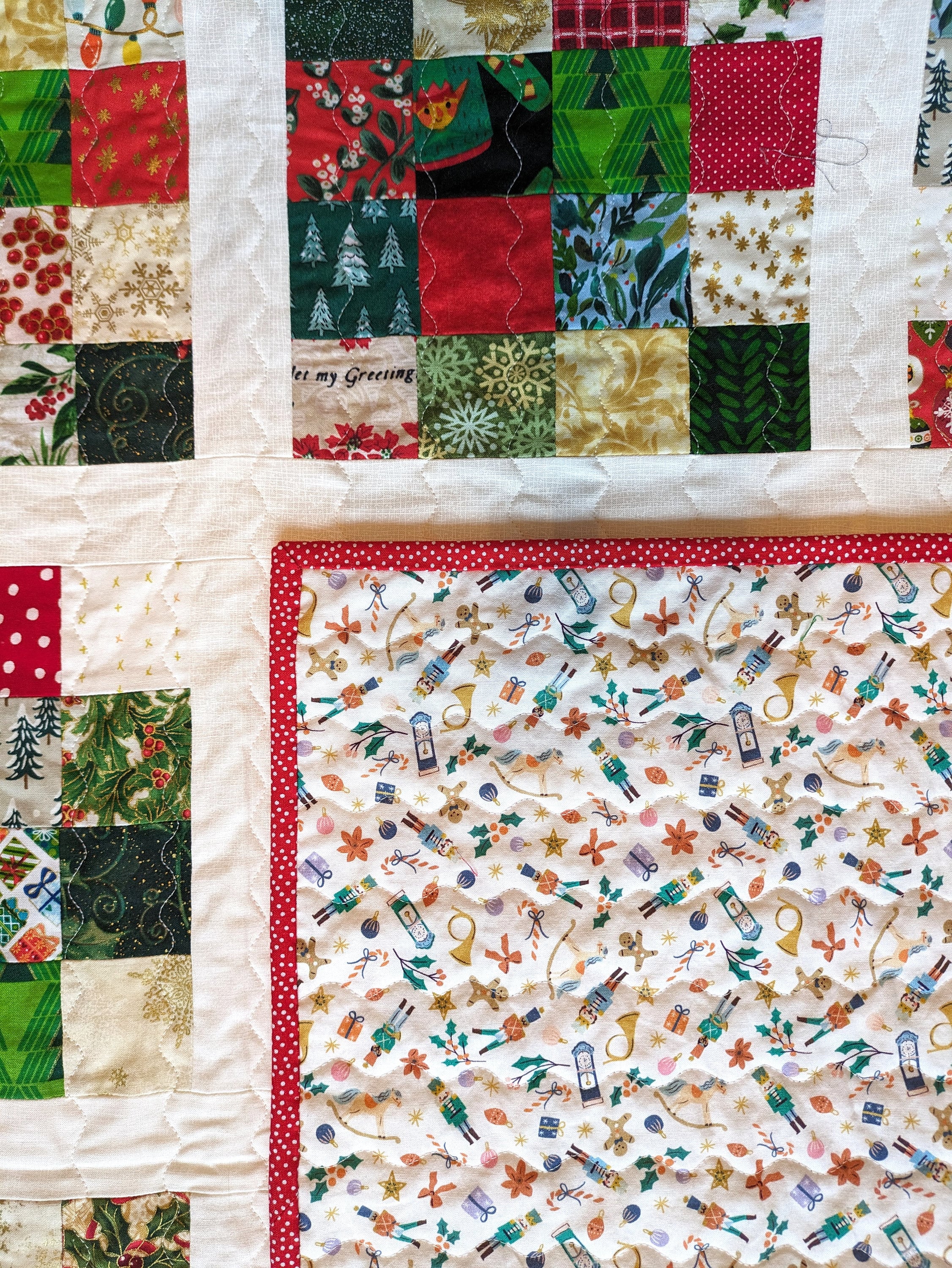 Scrappy Christmas Throw Quilt / Handmade Patchwork Throw Quilt ...