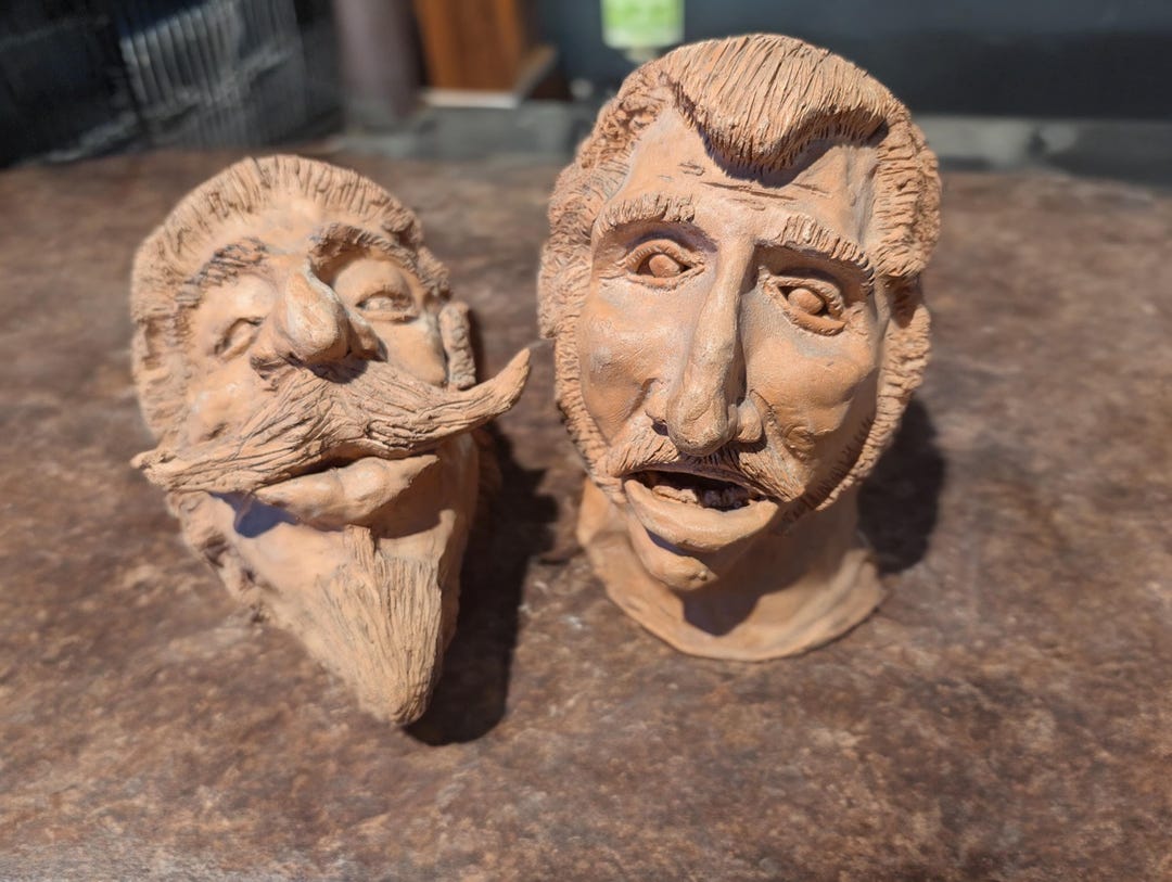 Vintage 3D Man Face Sculpture - Etsy