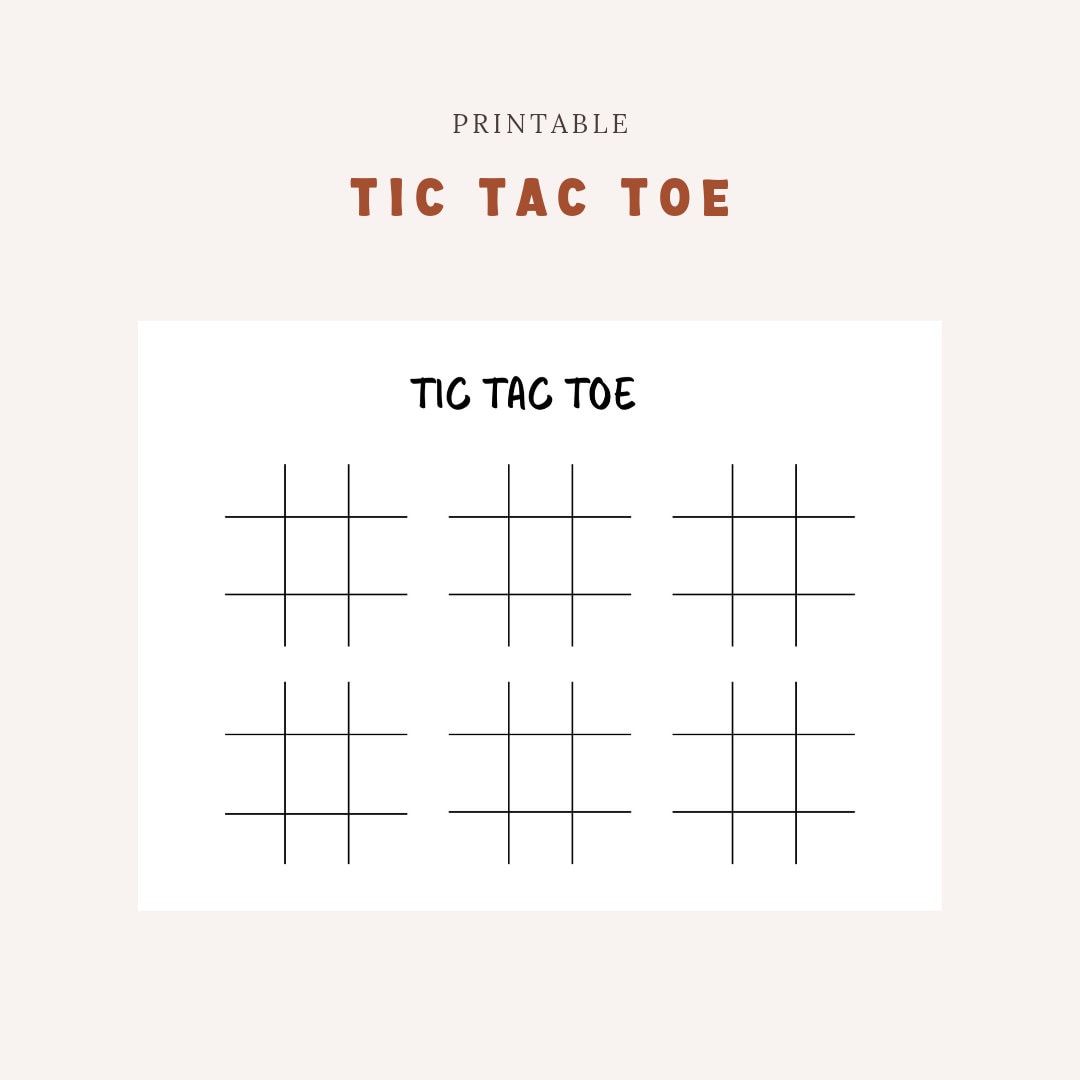 TIC TAC TOE Printable, Print, Digital Download, Game - Etsy