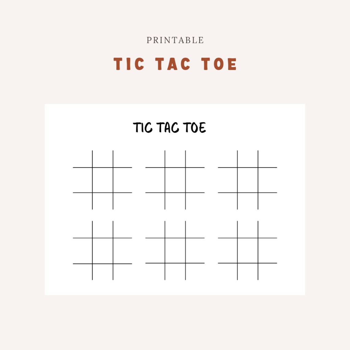 TIC TAC TOE Printable, Print, Digital Download, Game - Etsy