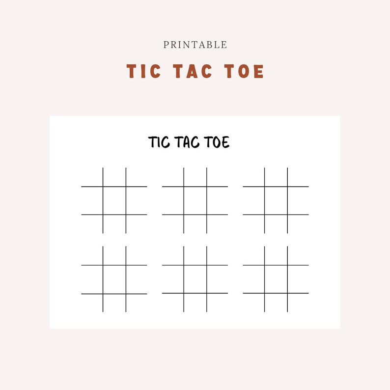 TIC TAC TOE Printable, Print, Digital Download, Game - Etsy