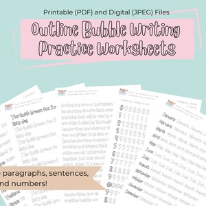 Outline Bubble Writing Handwriting Practice Digital Download, Printable ...