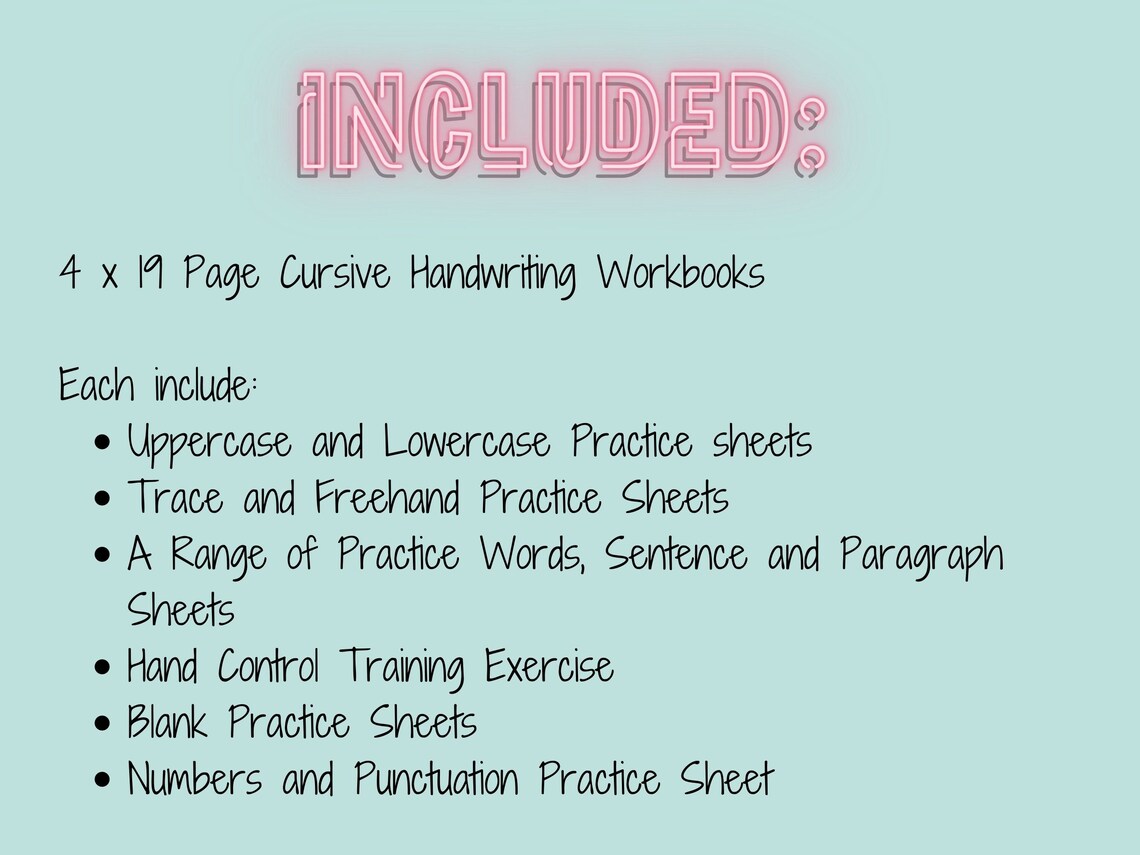Cursive Handwriting Practice Bundle Digital Download, Printable Cursive ...