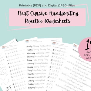 Cursive Handwriting Practice Bundle Digital Download, Printable Cursive ...