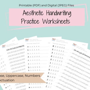 Aesthetic Handwriting Practice Worksheets | Printable Handwriting ...