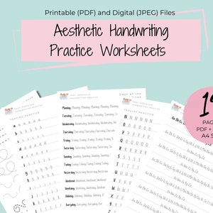 Handwriting Practice Worksheet Bundle Digital Download, Printable ...