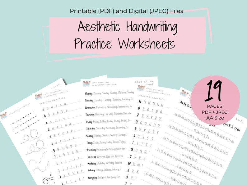 Handwriting Practice Worksheet Bundle Digital Download, Printable ...