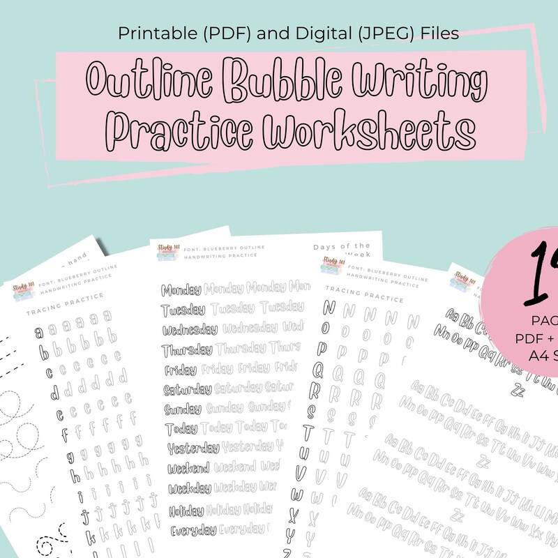 Bubble Writing Practice Sheets - Etsy UK