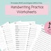 Handwriting Practice Worksheet Bundle Digital Download, Printable ...