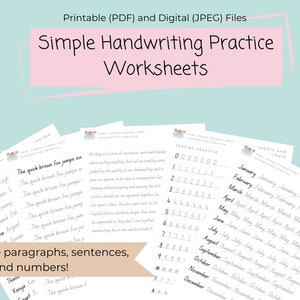 Simple Handwriting Practice Worksheets | Printable Handwriting Workbook ...