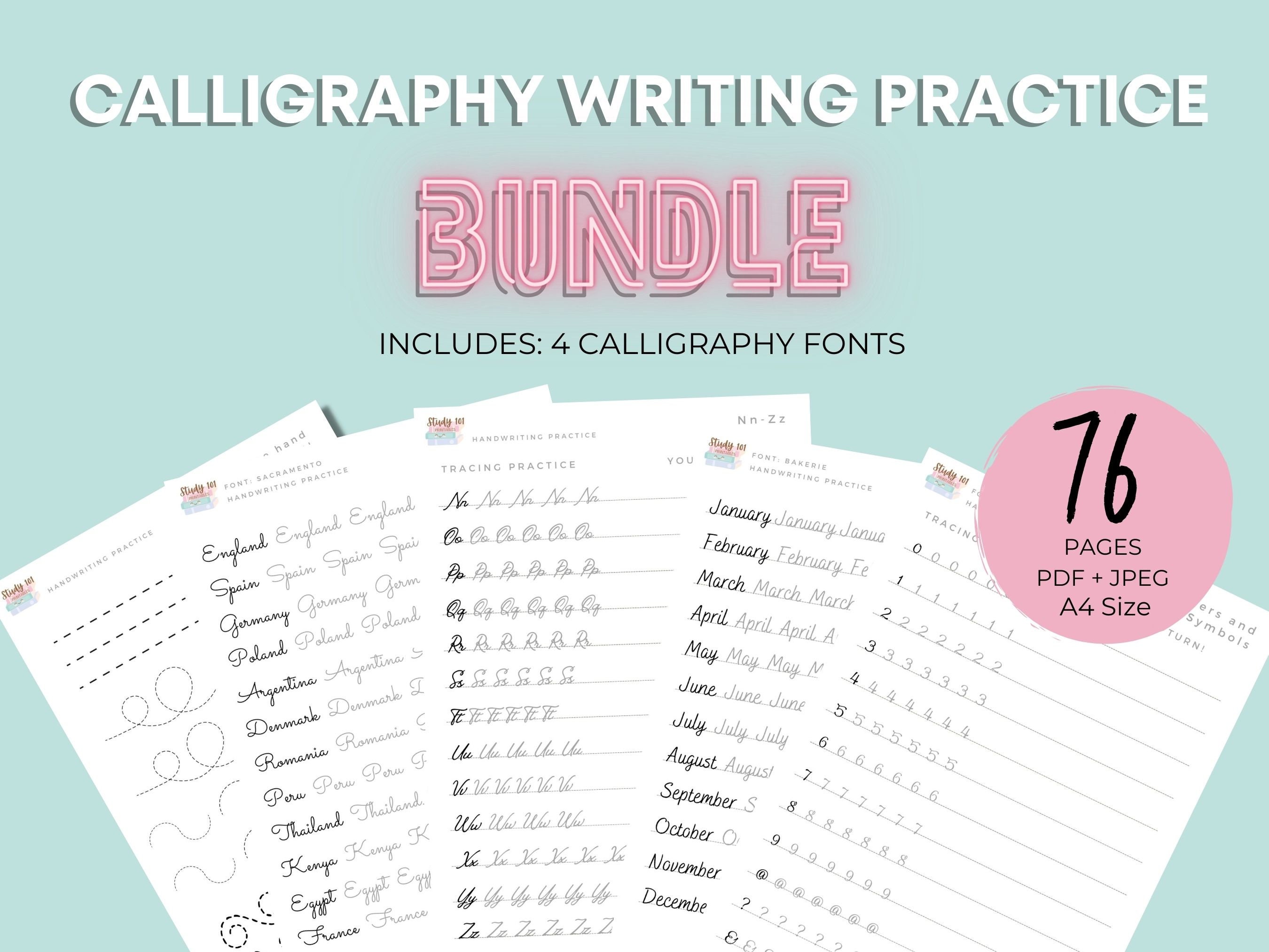 COMPLETE Handwriting Practice Bundle Digital Download, Handwriting ...