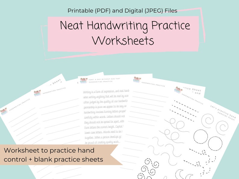 Neat Handwriting Practice Worksheets Printable Handwriting Workbook ...