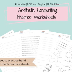 Aesthetic Handwriting Practice Worksheets | Printable Handwriting ...