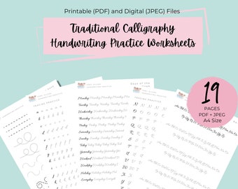 Handwriting Practice Worksheet Bundle Digital Download - Etsy