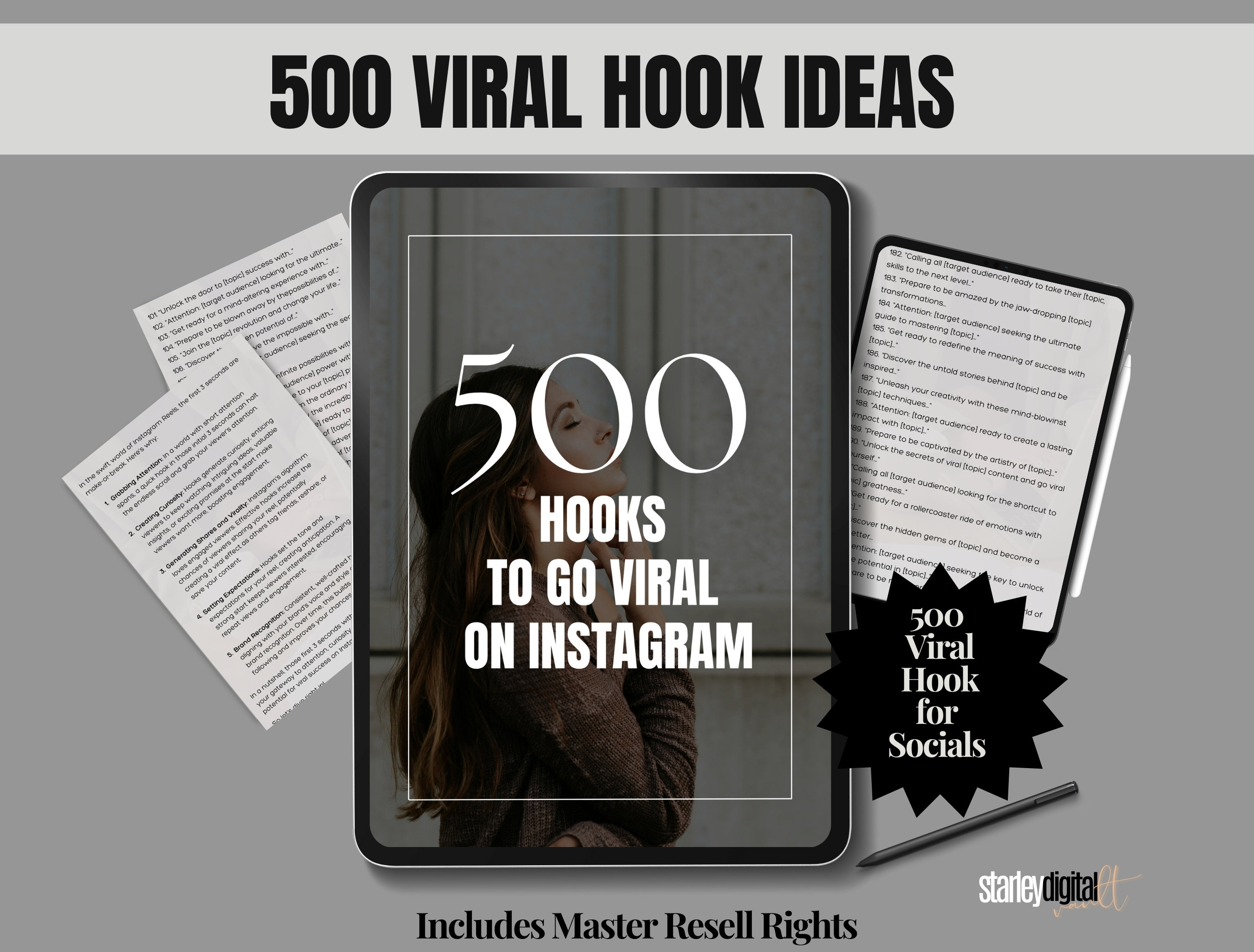500 Viral Hooks | Instagram Hooks | Captions With Master Resell Rights | MRR | Viral Video Hooks ...