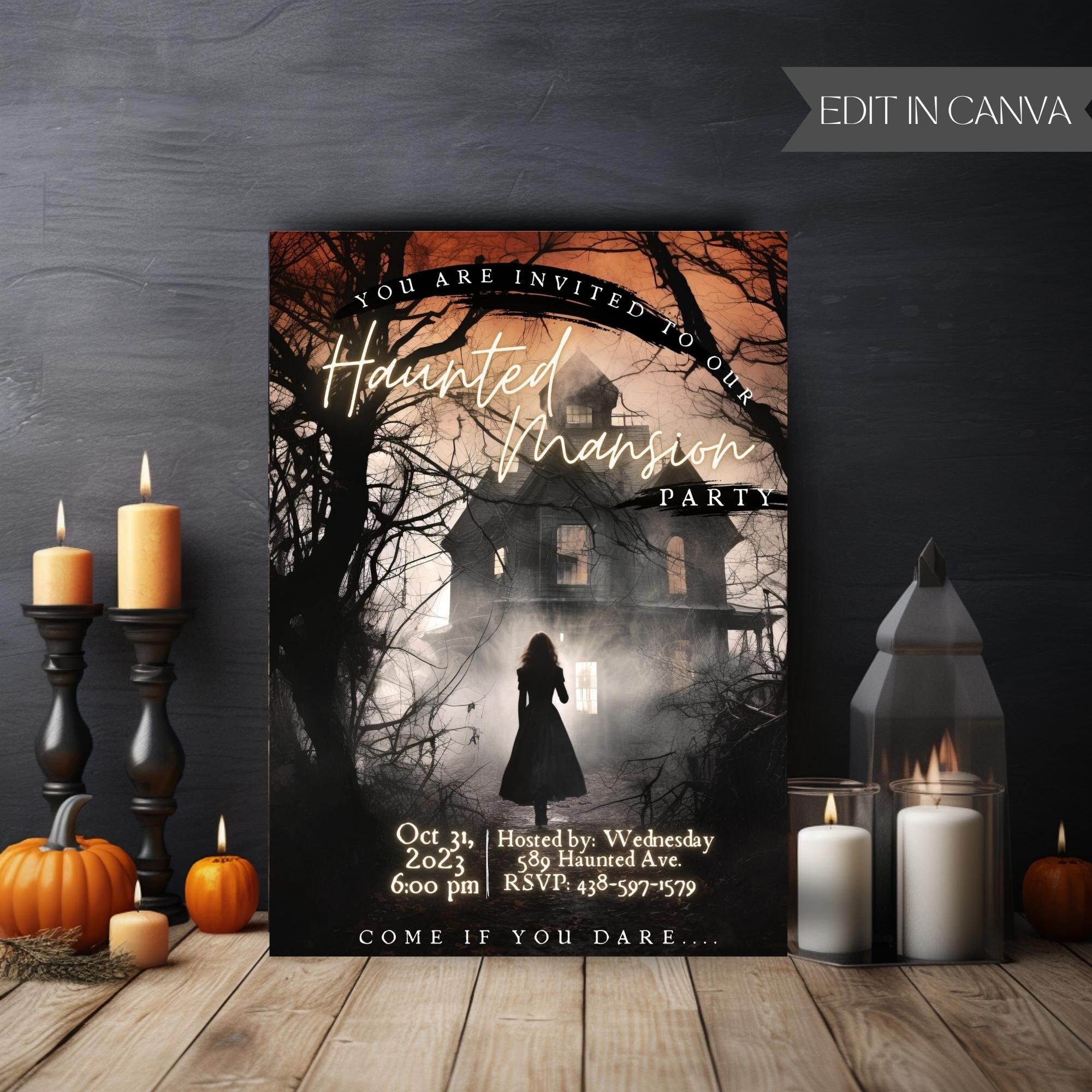 Haunted House Party Invitation Mobile Video Invite Editable Phone ...