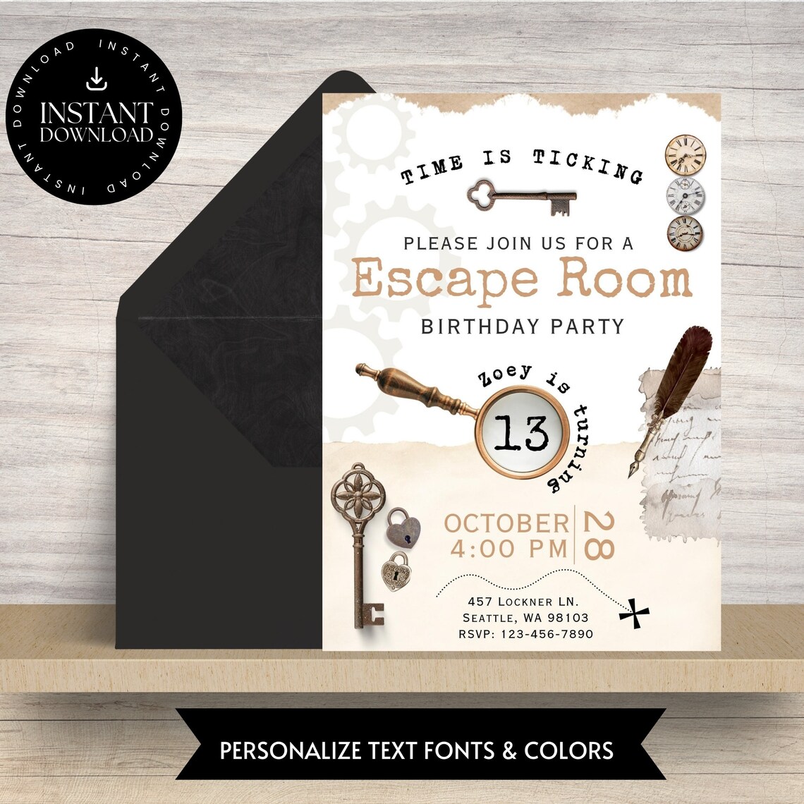 Escape Room Birthday Invitation, Mystery Birthday Invitation, Party ...
