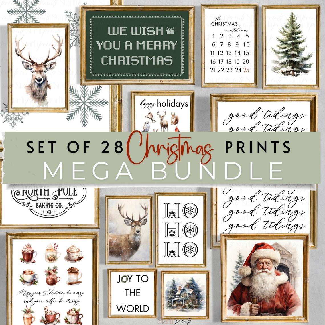 Gallery Wall Prints, Christmas Mega Bundle Set of 28 Prints, Instant ...